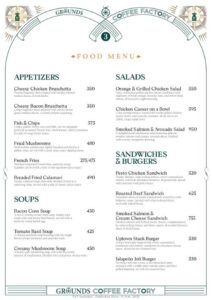 MENU - Grounds Coffee Factory